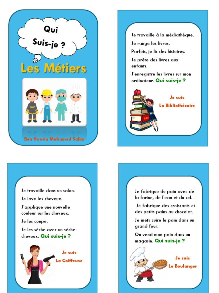 Devinettes sur les métiers pour enfants | PDF