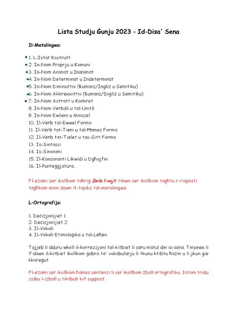 Study List Yr9 | PDF