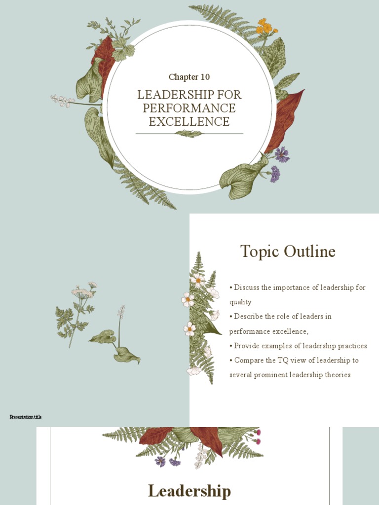 Leadership for Performance Excellence | PDF | Leadership ...