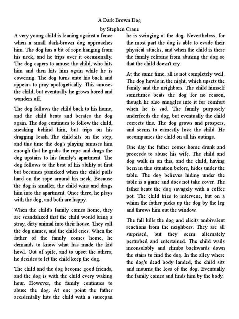A Dark Brown Dog | PDF