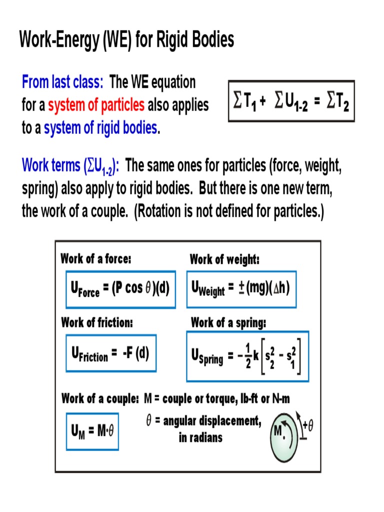 Work Energy Rigid Bodies 1 | PDF | Rotation Around A Fixed Axis | Torque