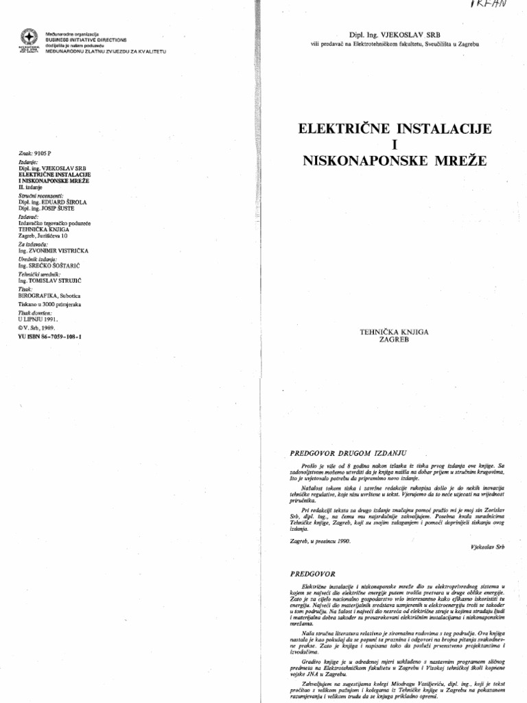 Elektricne Instalacije I Niskonaponske Mreze | PDF