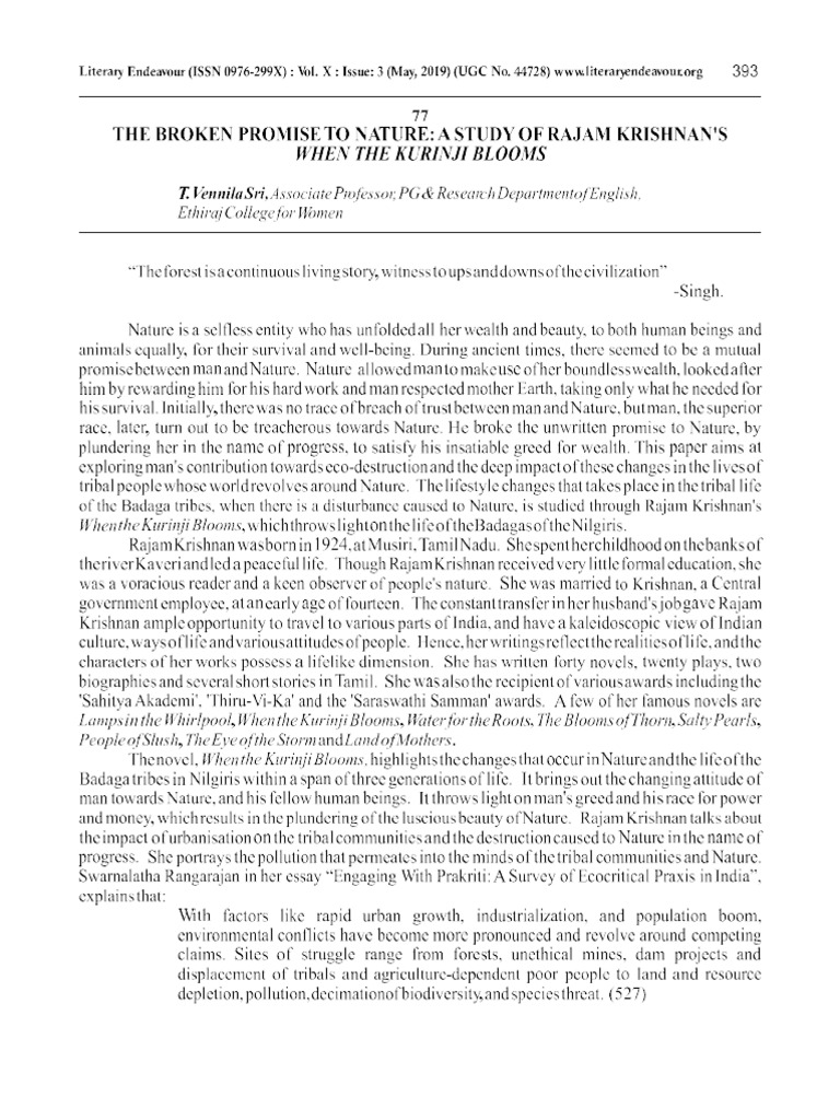 When The Kurinji Blooms | PDF