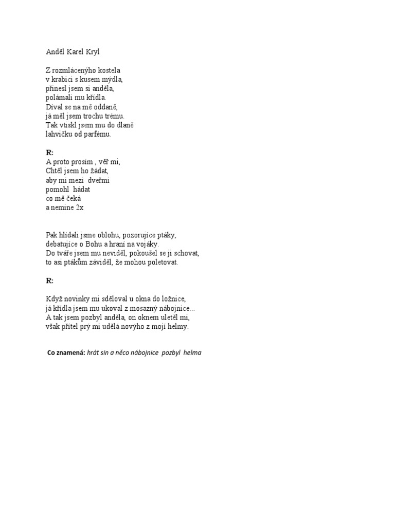 01 Anděl, Karel Kryl | PDF