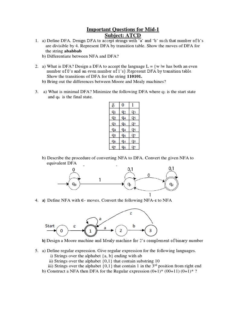 ATCD Impqs | PDF | Regular Expression | Algorithms