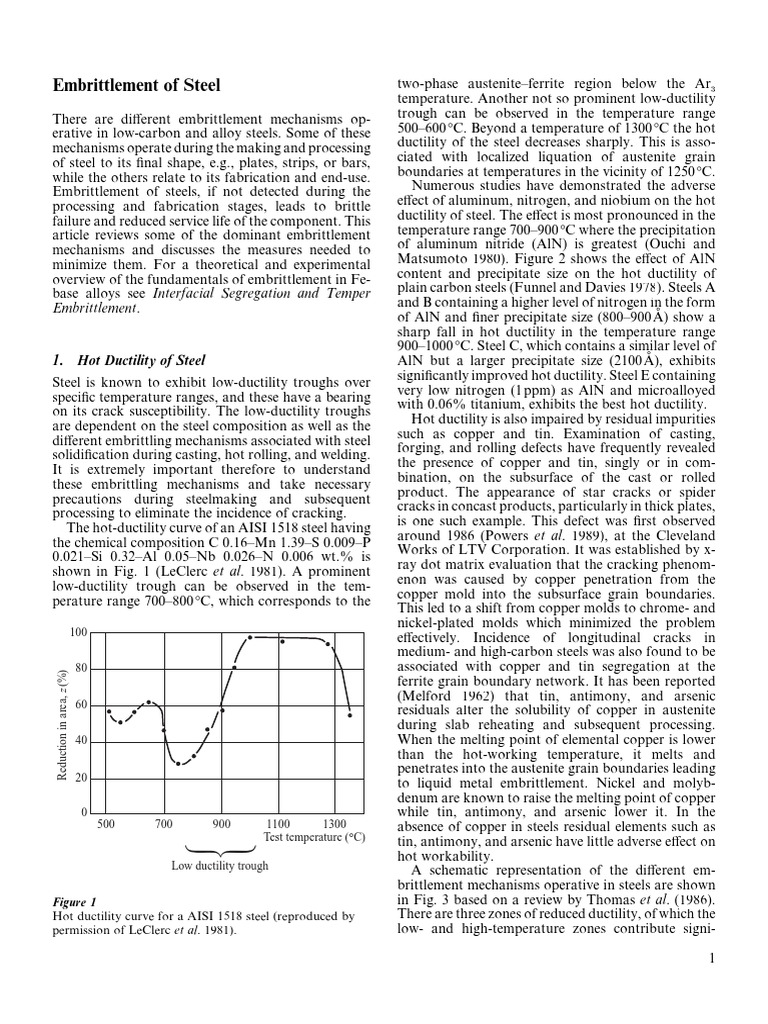 Embrittlement of Steel | PDF | Steel | Stainless Steel