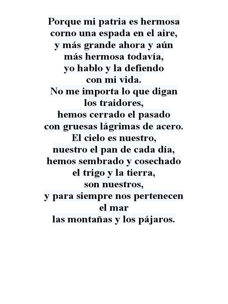 Porque Mi Patria Es Hermosa | PDF