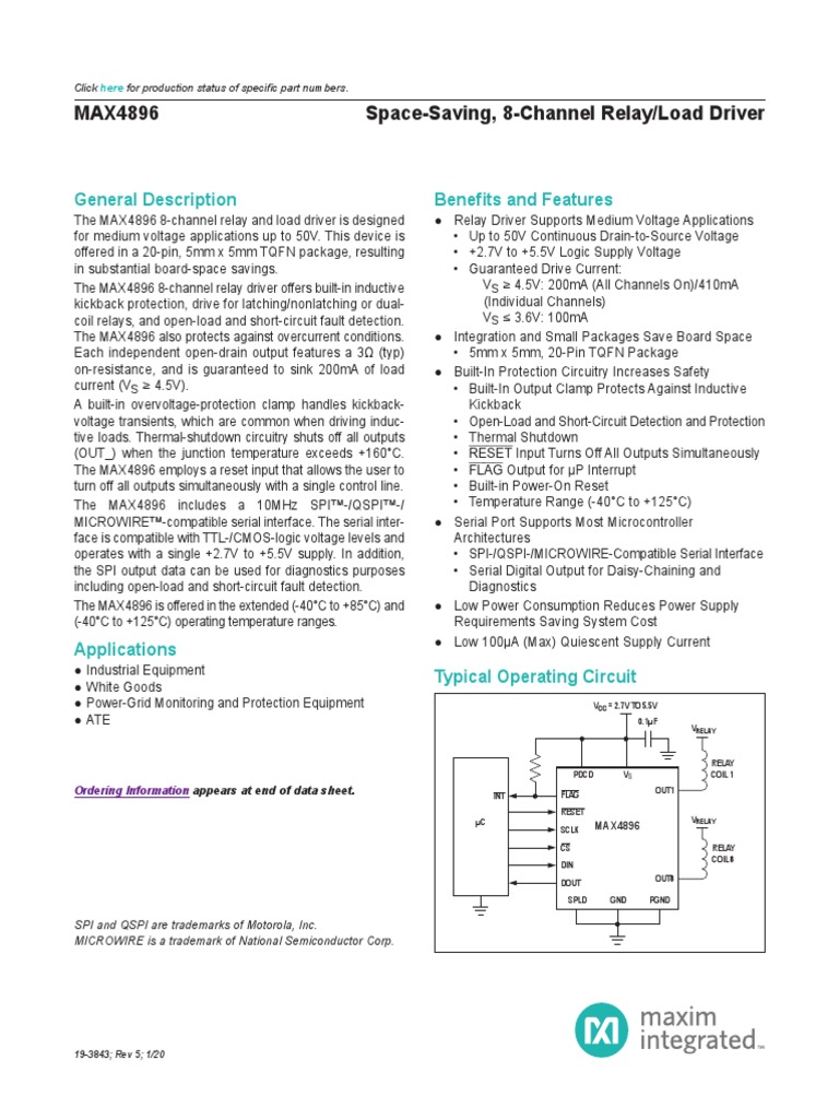 MAX4896 | PDF | Relay | Computing