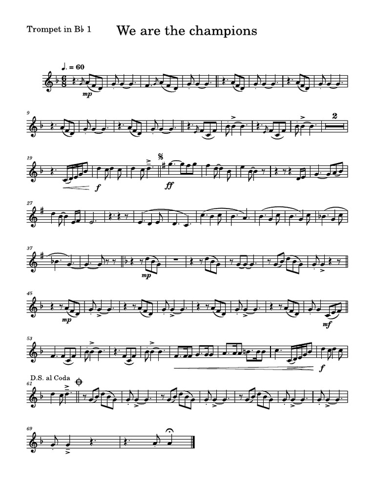 Trumpet 1 - We Are The Champions | PDF