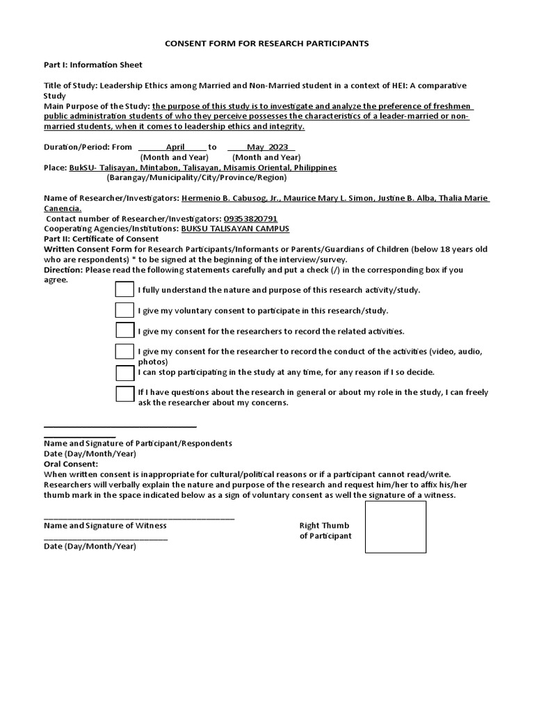 Consent Form | PDF | Consent