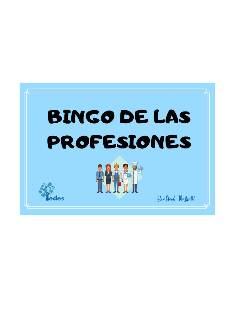 Bingo de Profesiones para Niños | PDF