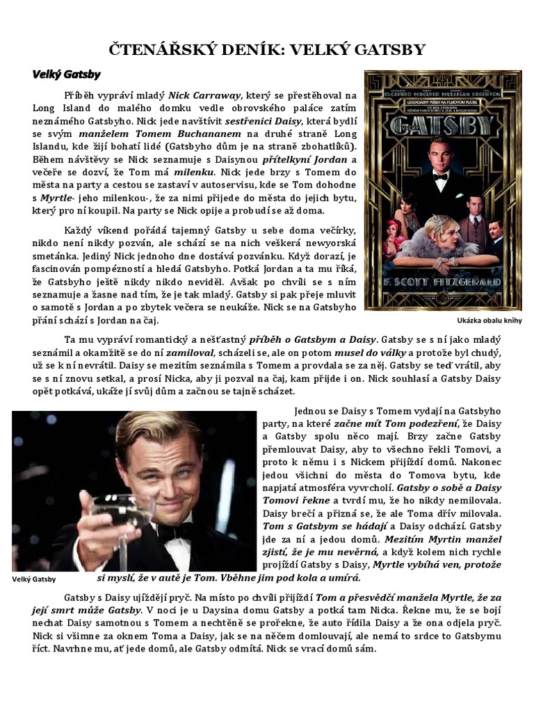 Ctenarsky Denik Velky Gatsby | PDF