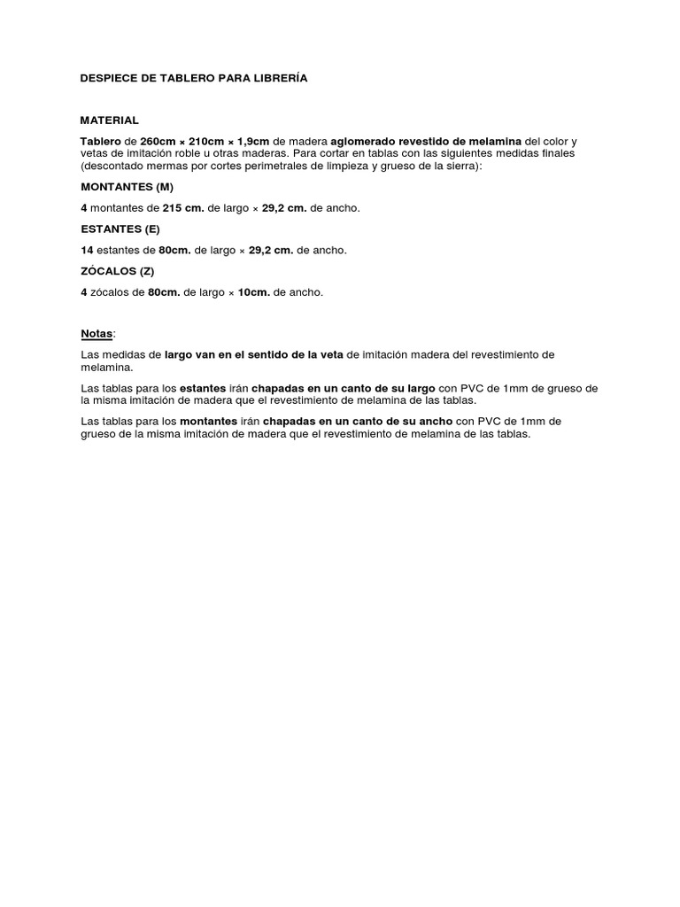 Diseño de Despiece de Tableros - FINAL | PDF