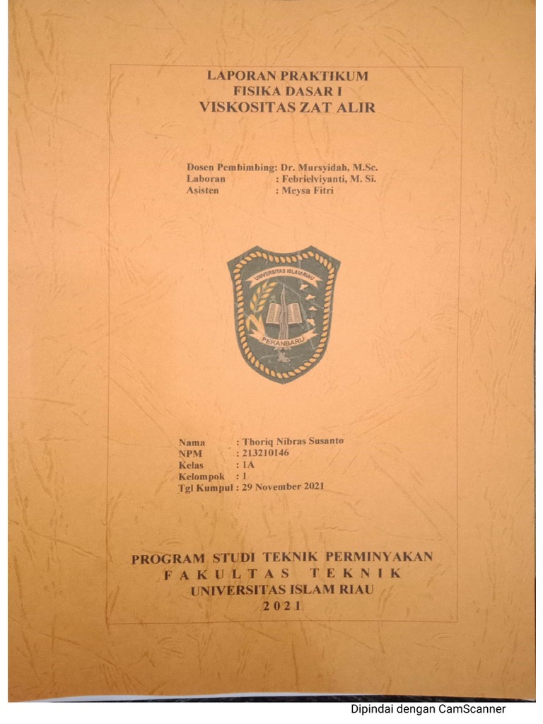 Laporan Praktikum 4 (Viskositas Zat Alir) | PDF