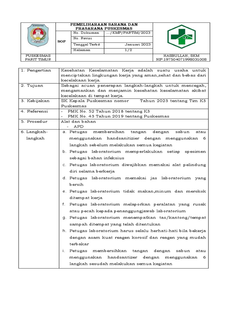 SOP Pemeliharaan Barang | PDF