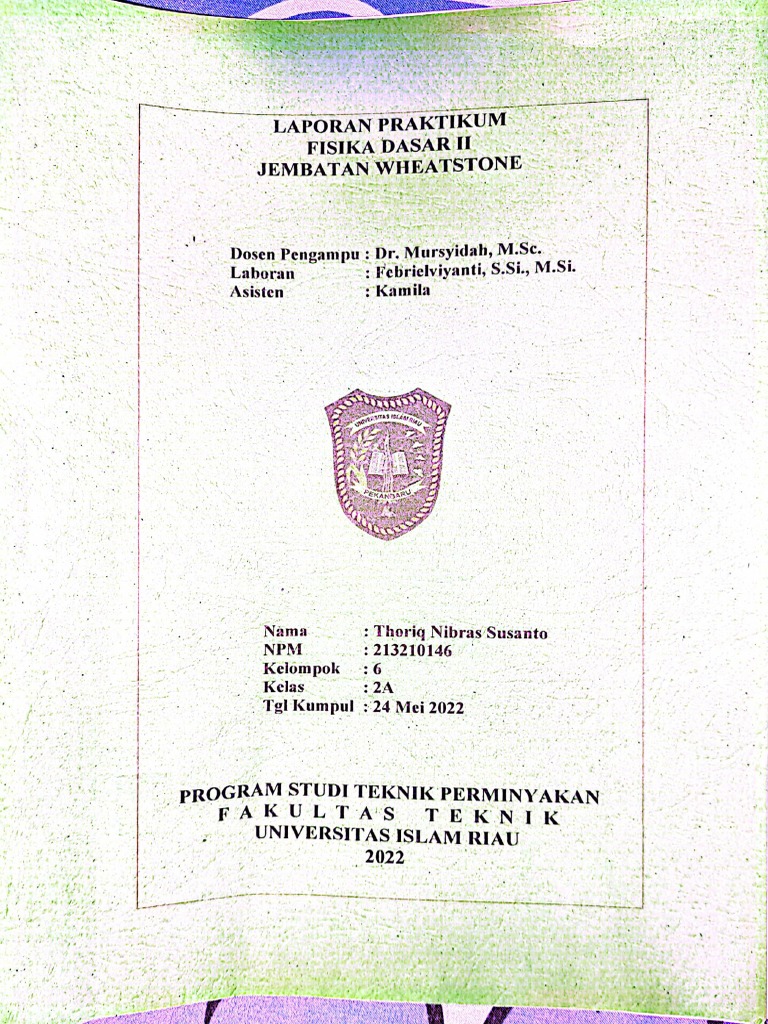 Laporan Praktikum Fisika (Jembatan Wheatstone) | PDF