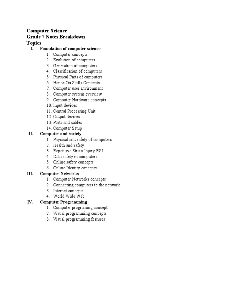 Grade 7 Notes Guides | PDF