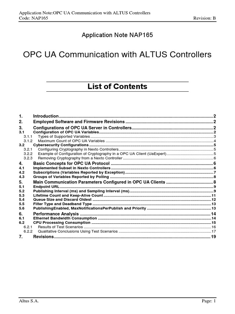 Nap165 Comunica 3F 3fo Opc Ua Com Controladores Altus en | PDF | Public Key Certificate ...
