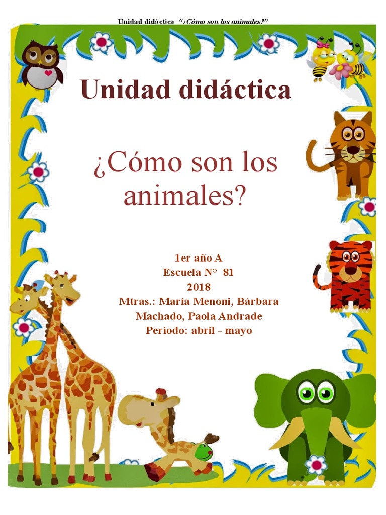 Unidad Los Animales | PDF | Conocimiento | Ciencia cognitiva