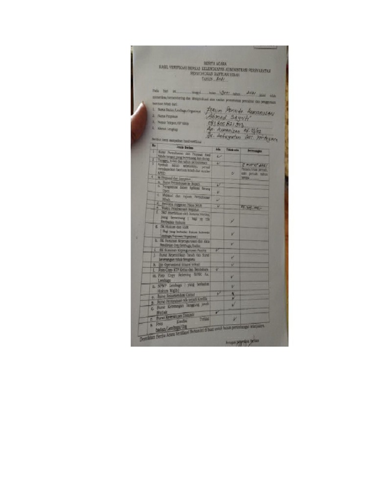 Contoh Blanko Dan Form Verifikasi | PDF
