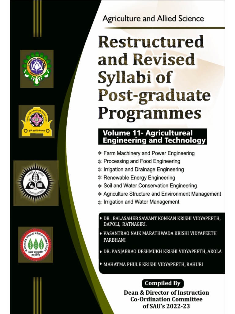 Restructured & Revised Syllabi of PG & PHD | PDF | Human Factors And Ergonomics | Agricultural ...