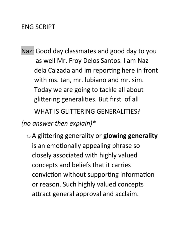 Eng Script | PDF | Social Science | Wellness