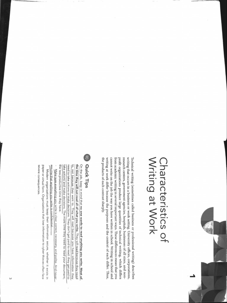CH 1 Characteristics of Writing at Work ETC | PDF