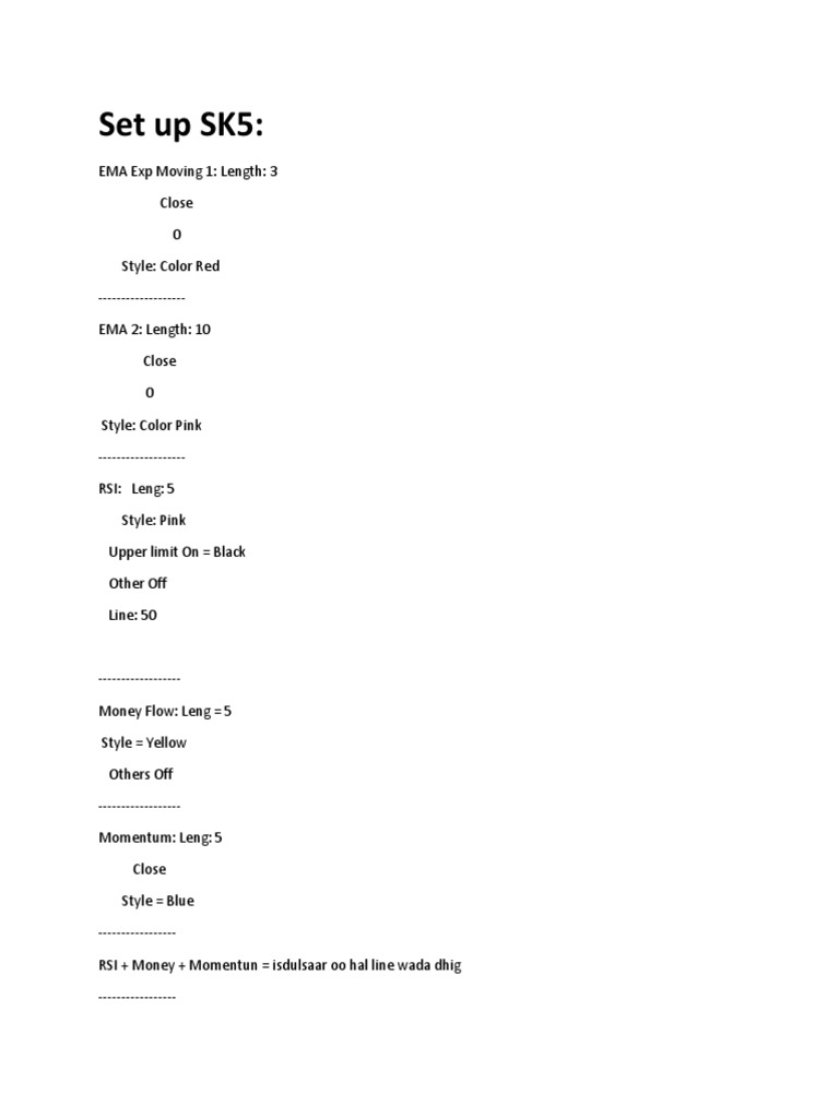 SK5 Trading Setup and Checklist Guide | PDF | Teaching Methods ...