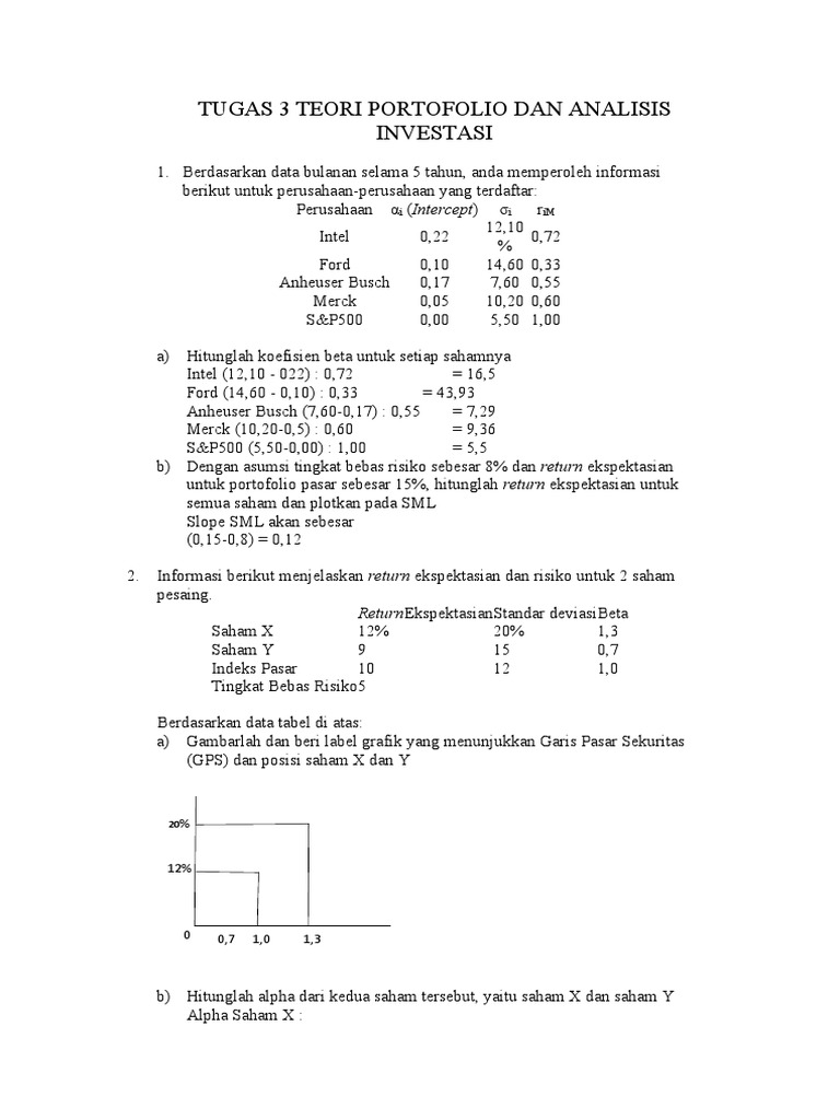 Tugas 3 Teori Portofolio Dan Analisis Investasi | PDF | Metode & Bahan Ajar