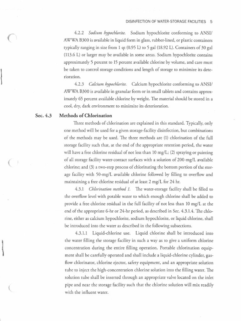 AWWA C652-11 Disinf Mthds 1-3 | PDF