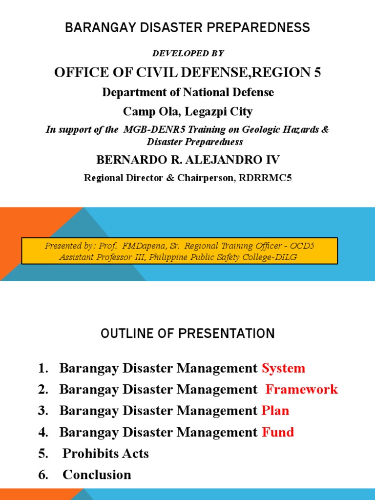 Barangay Disaster Preparedness | PDF | Emergency Management | Disaster ...