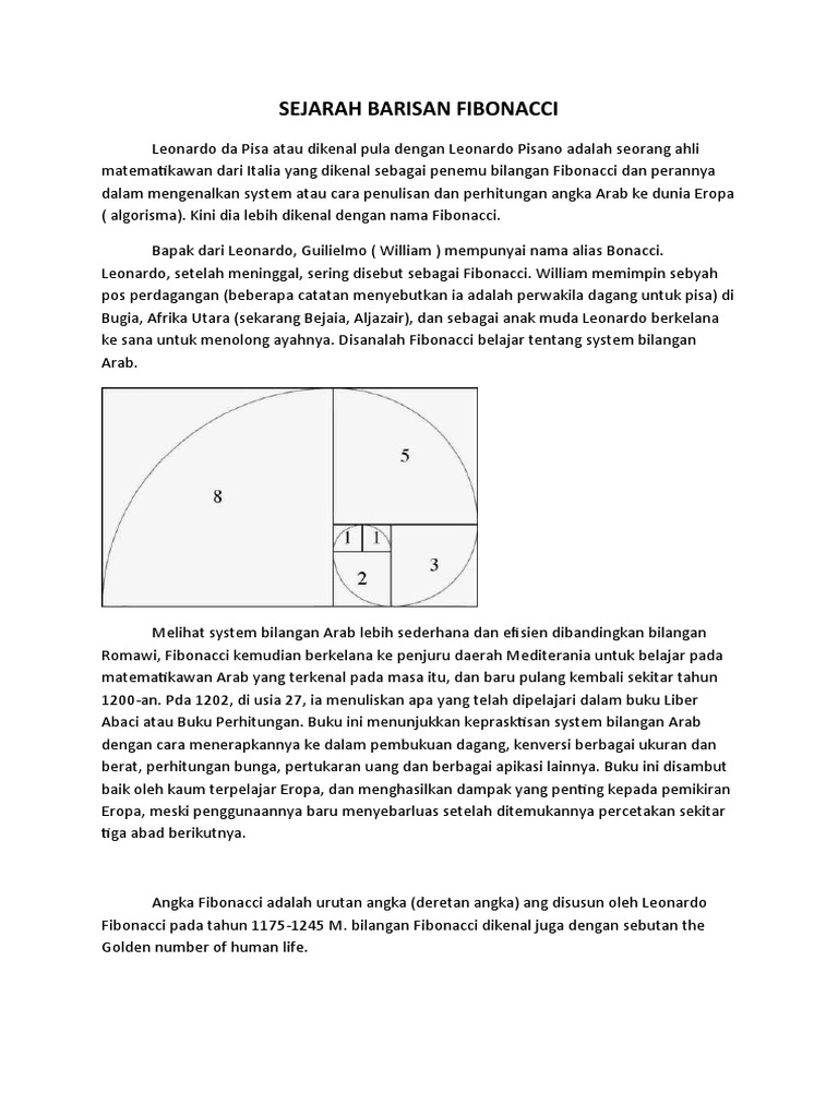 Sejarah Barisan Fibonacci | PDF
