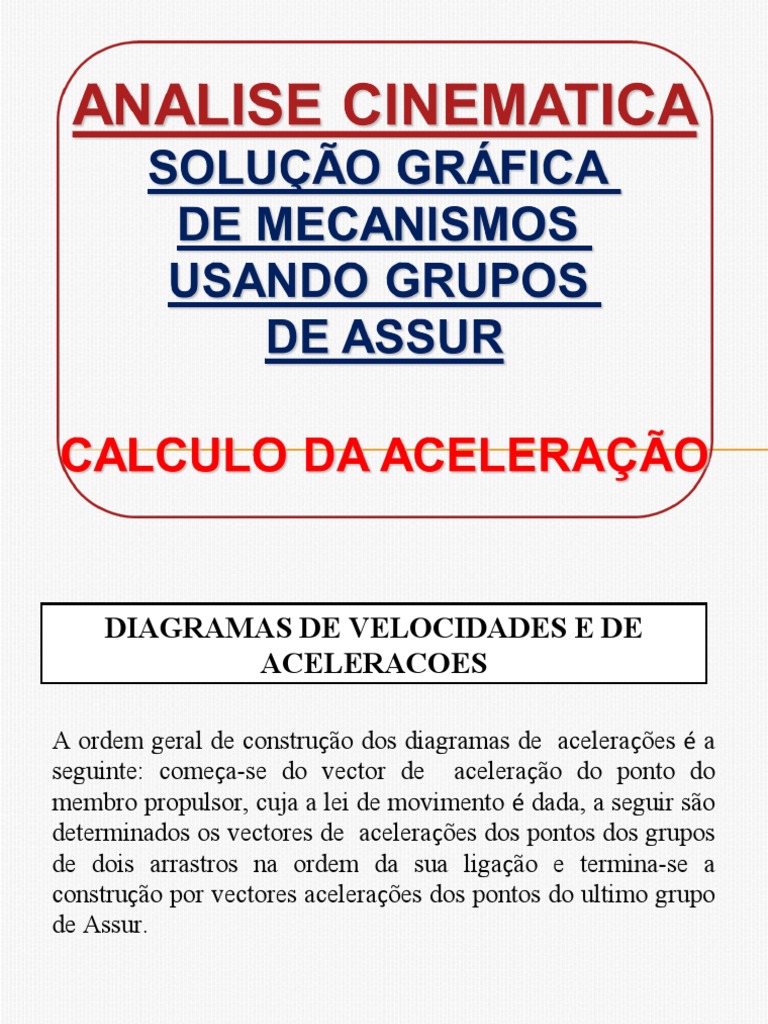 Aula 4 - Analise Cinematica de Mecanismos | PDF | Aceleração ...