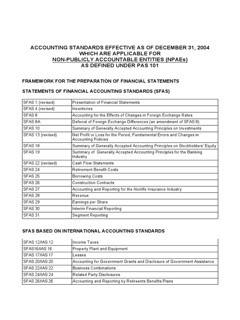 NPAEs Accounting Standards Overview | PDF