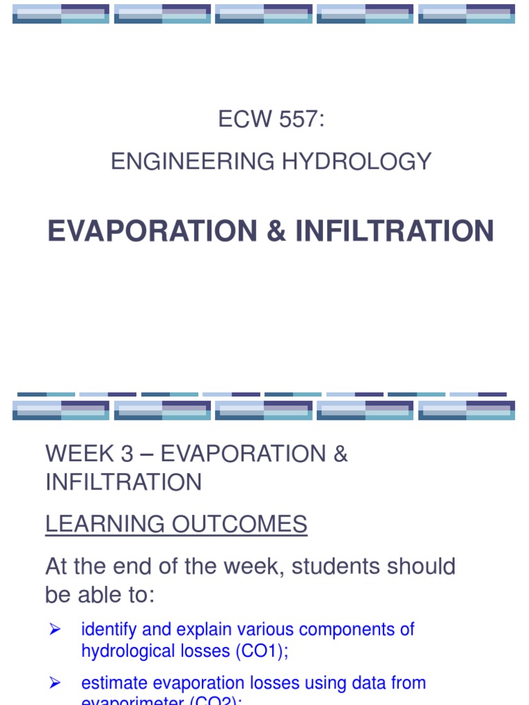 Evaporation & Infiltration | PDF | Evaporation | Evapotranspiration