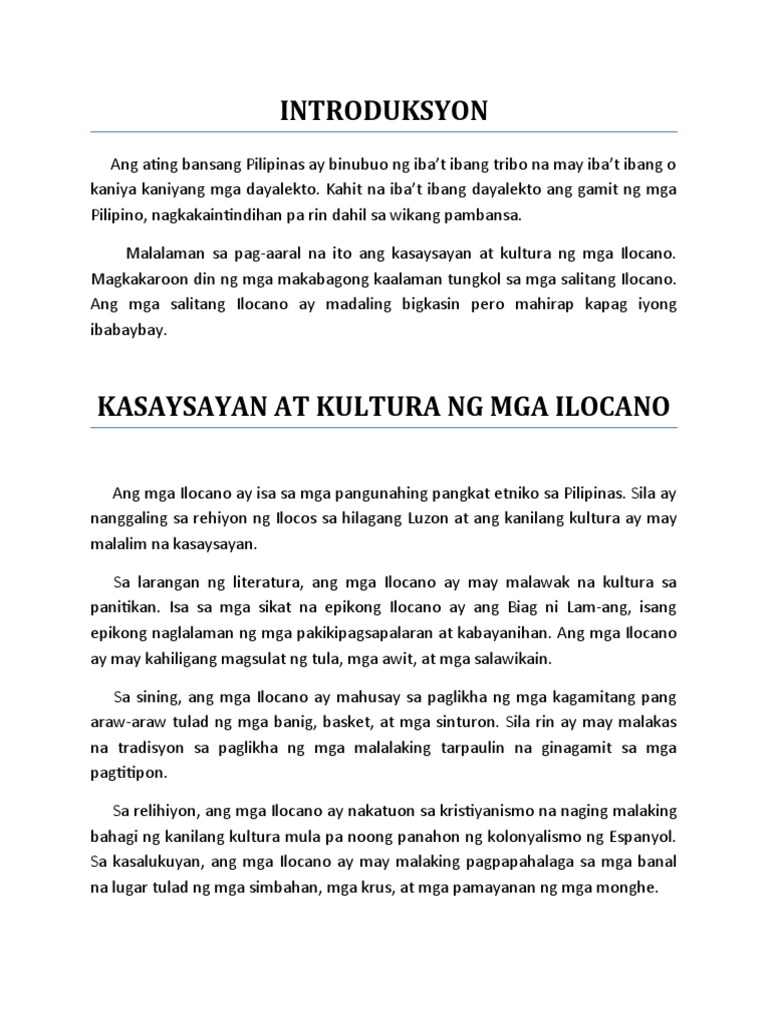 Kasaysayan at Kultura NG Mga Ilocano | PDF