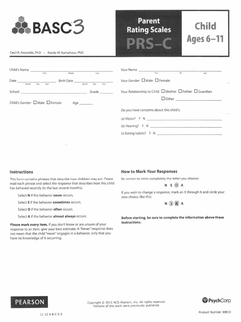 BASC-III (Ages 06-11) | PDF