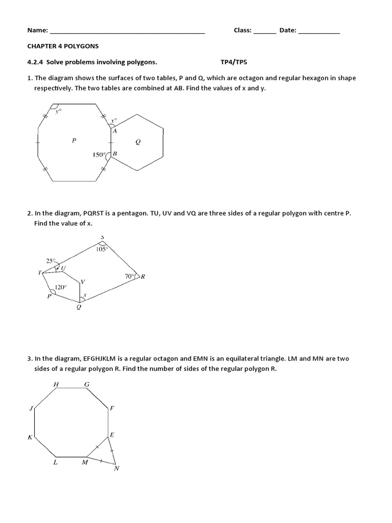 KSSM Mathematics Form 2 Chapter 4 Polygons | PDF