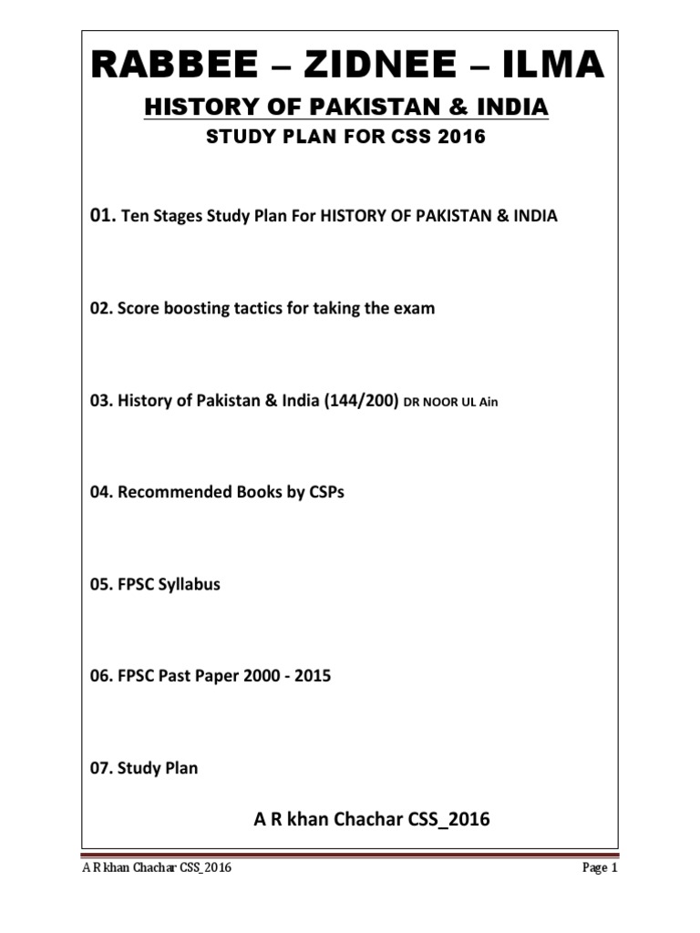 A R Khan Chachar CSS 2016, HISTORY OF PAKISTAN & INDIA | Download Free ...