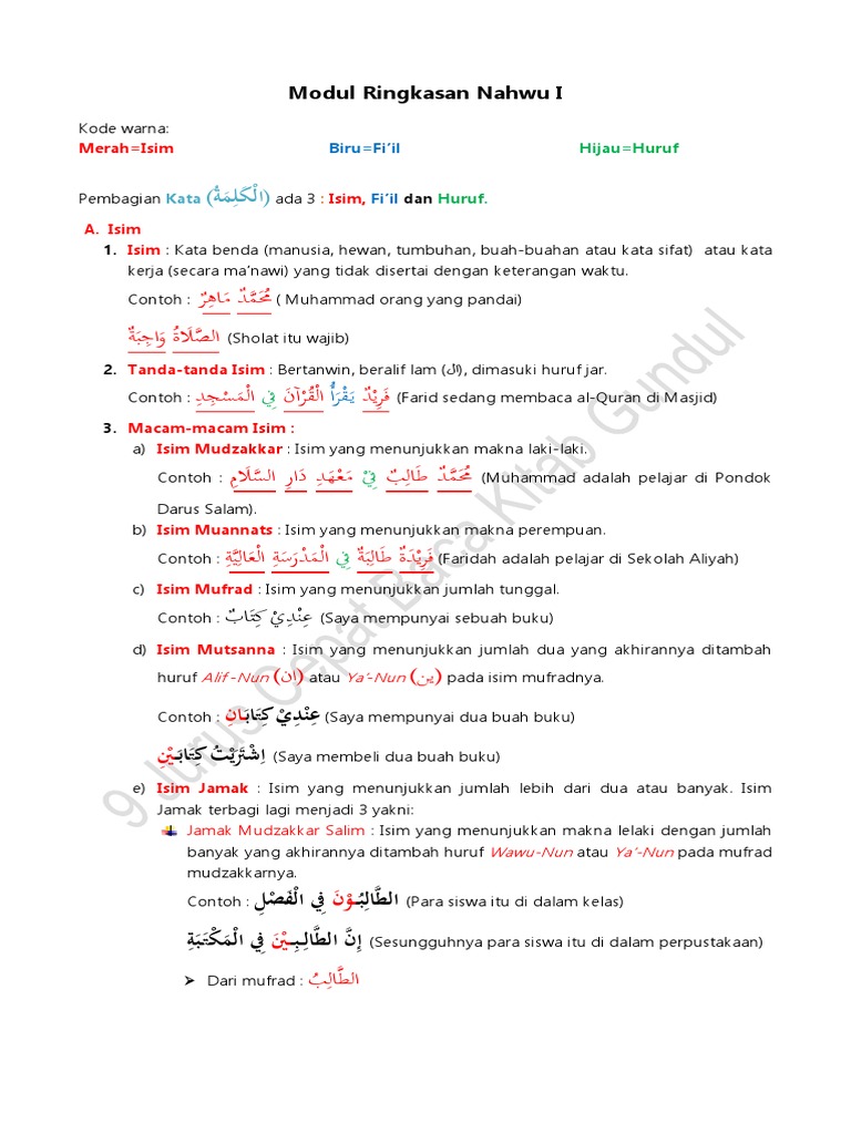 Ringkasan Nahwu Berwarna | PDF