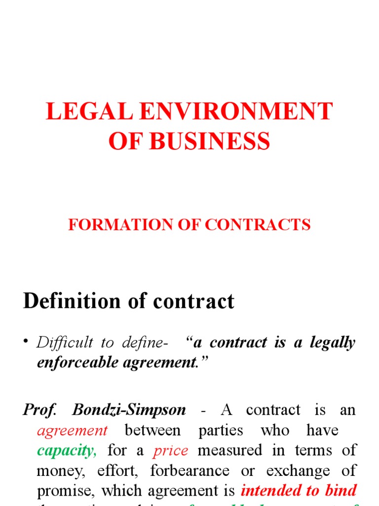 Formation of Contracts Legal Env-1 | PDF | Offer And Acceptance ...