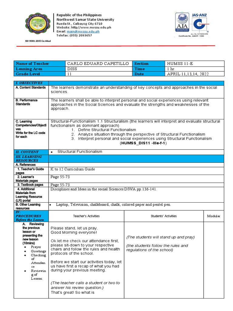 Structural Functionalism | PDF | Teachers | Cognition
