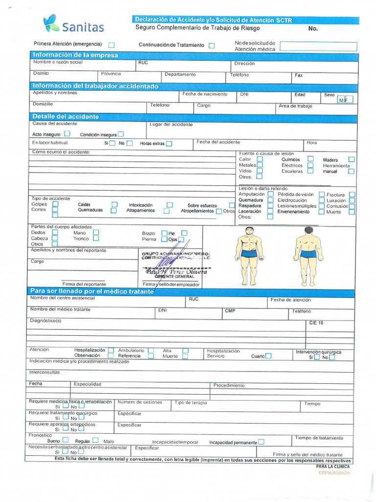 Ficha de Atencion de SCTR | PDF