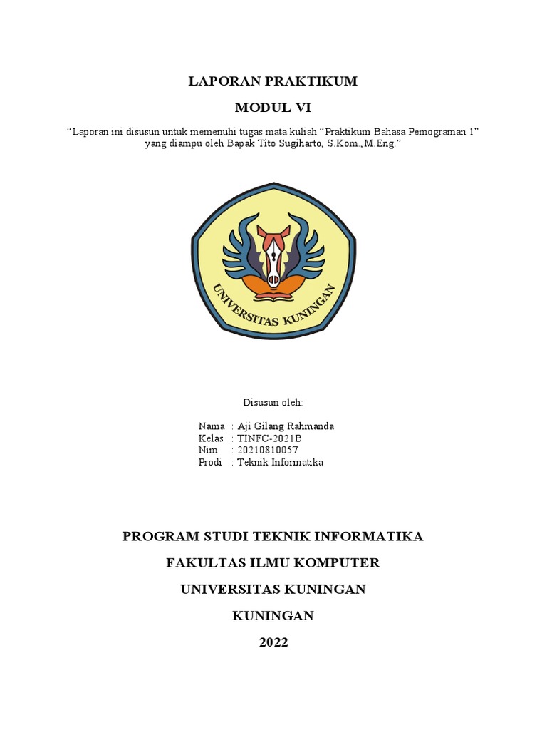 Laporan Praktikum BP1 M6 - Aji Gilang Rahmanda - Tinfc2021b | PDF