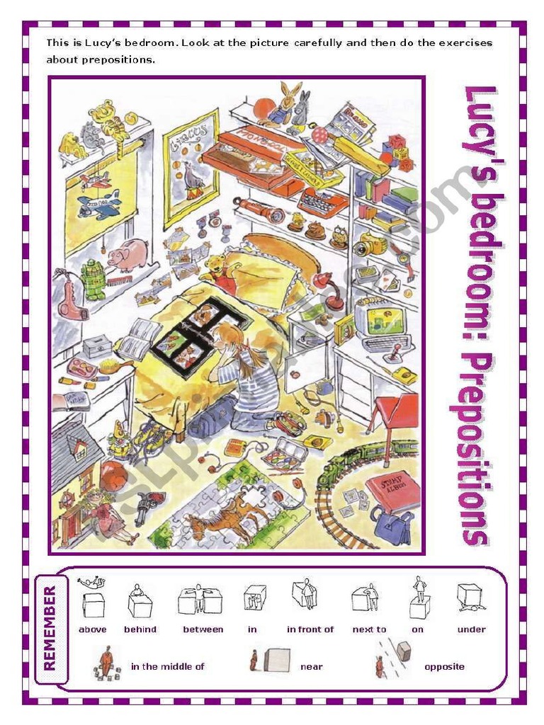 Describing Lucy S Bedroom Prepositions | PDF