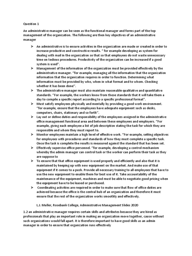 Manaka Thato - Office Administration Assignment | PDF | Leadership ...