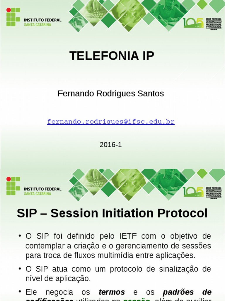 Telefonia SIP | PDF | Protocolo de início de sessão (SIP) | Internet