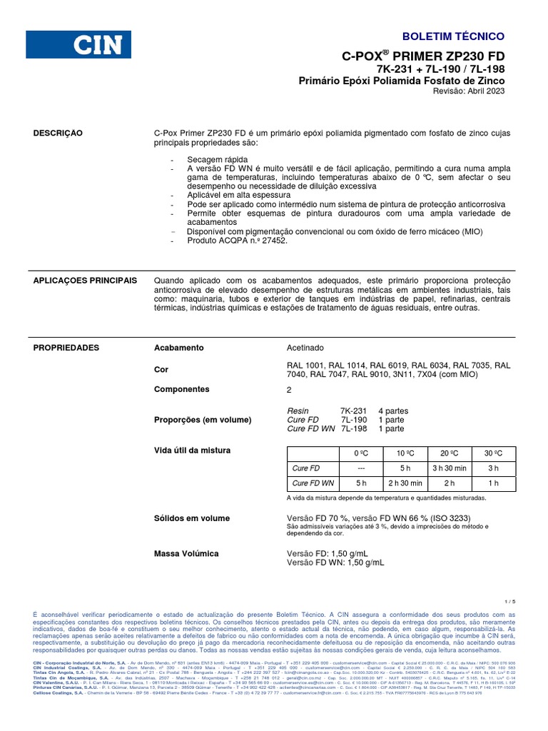 7K230 Ant Cin BT PT | PDF | Embalagem e rotulagem | Epóxi