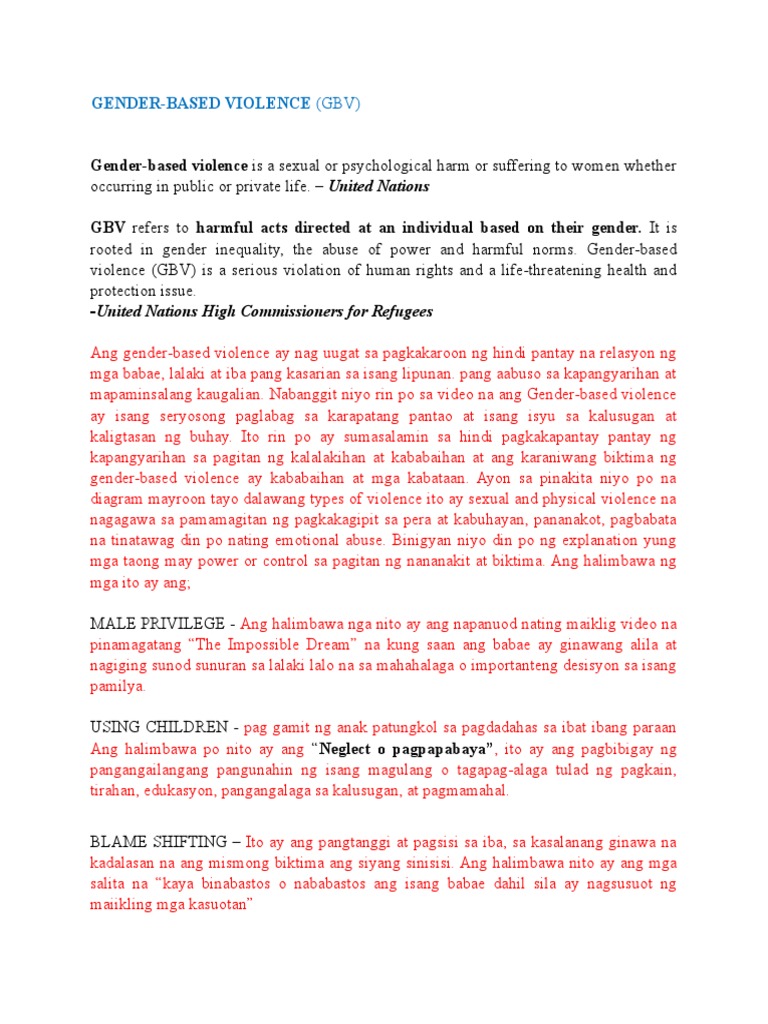 Gee 7-Week 11 (Gender-Based Violence) | PDF