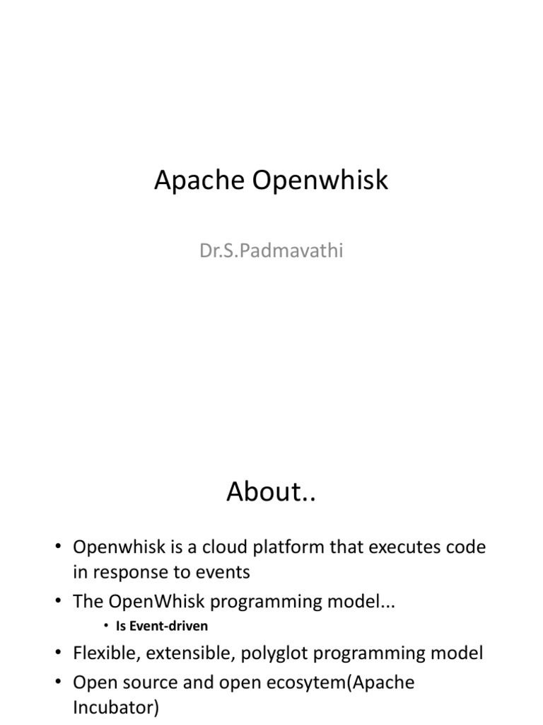 Apache Openwhisk Pdf Java Programming Language Representational State Transfer